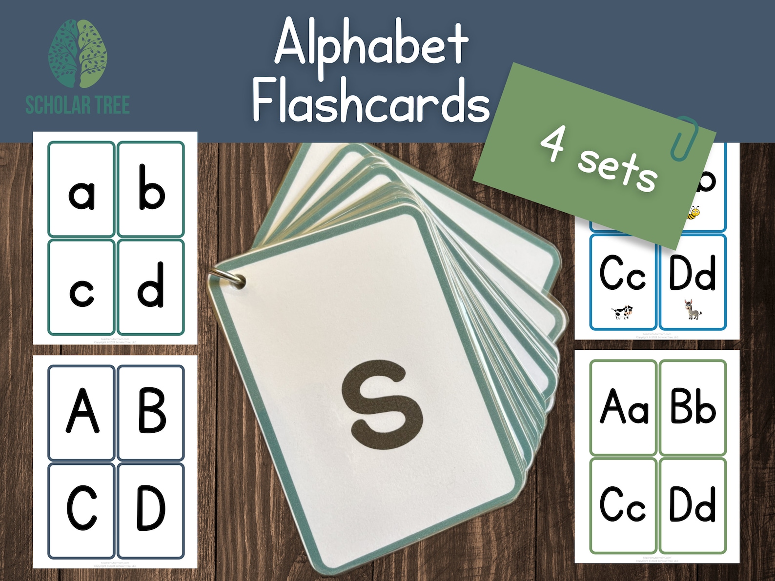 Printable Alphabet Flashcards, Alphabet Bundle, Preschool Flashcards ...