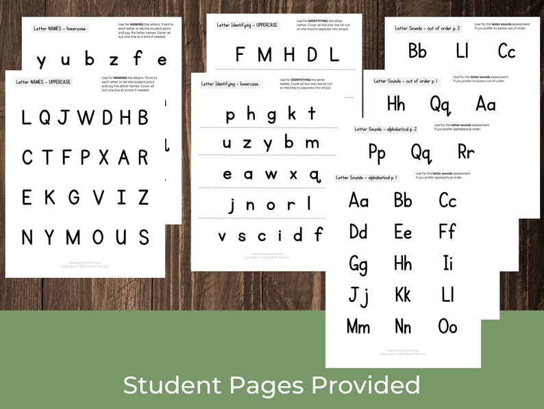 Alphabet Letters Assessment, Letter Naming, Letter Identification ...