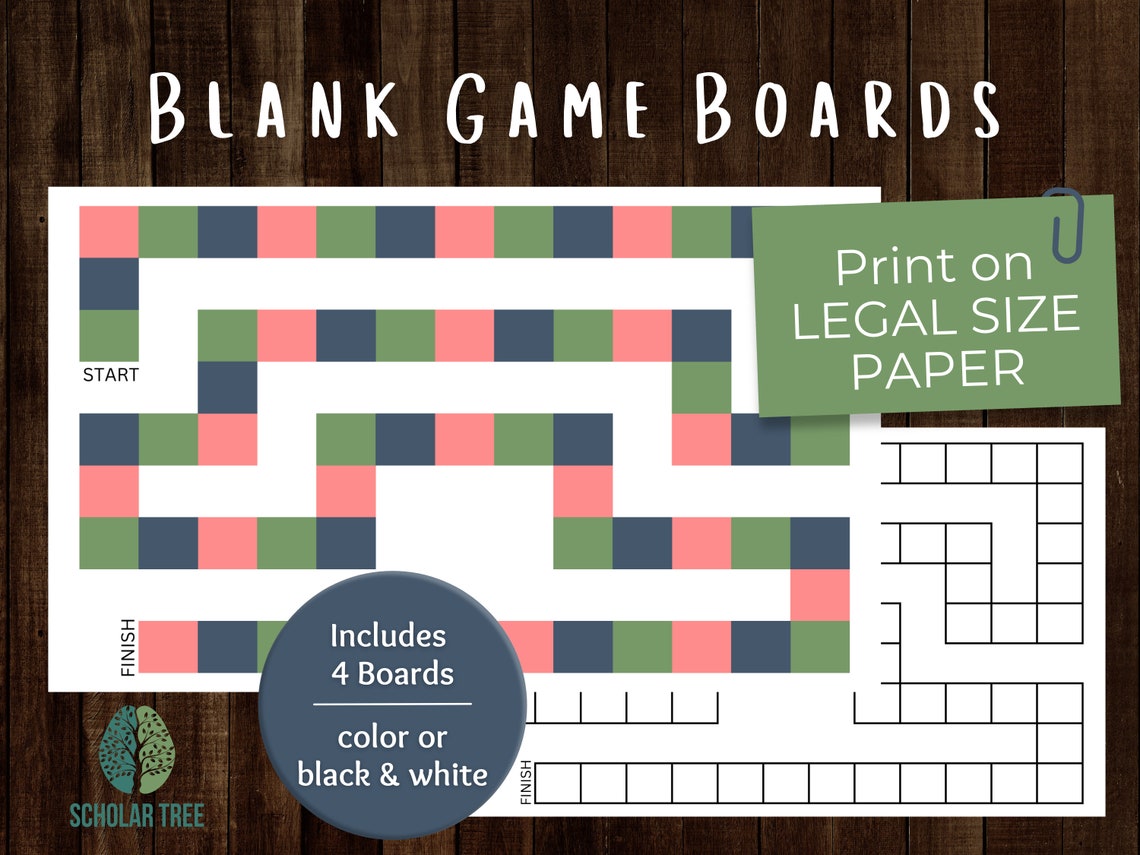 Blank Game Boards, Board Game Printable, PDF Documents, School Games ...