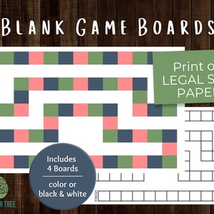 Blank Game Boards, Board Game Printable, PDF Documents, School Games ...