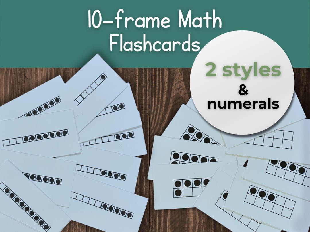 10-frame Math Cards Numbers 1-20 Flashcards 2 Styles of Ten-frames - Etsy