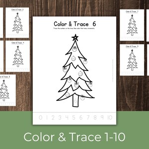 Christmas Ornament Math Worksheets | Counting & Number Writing Practice ...