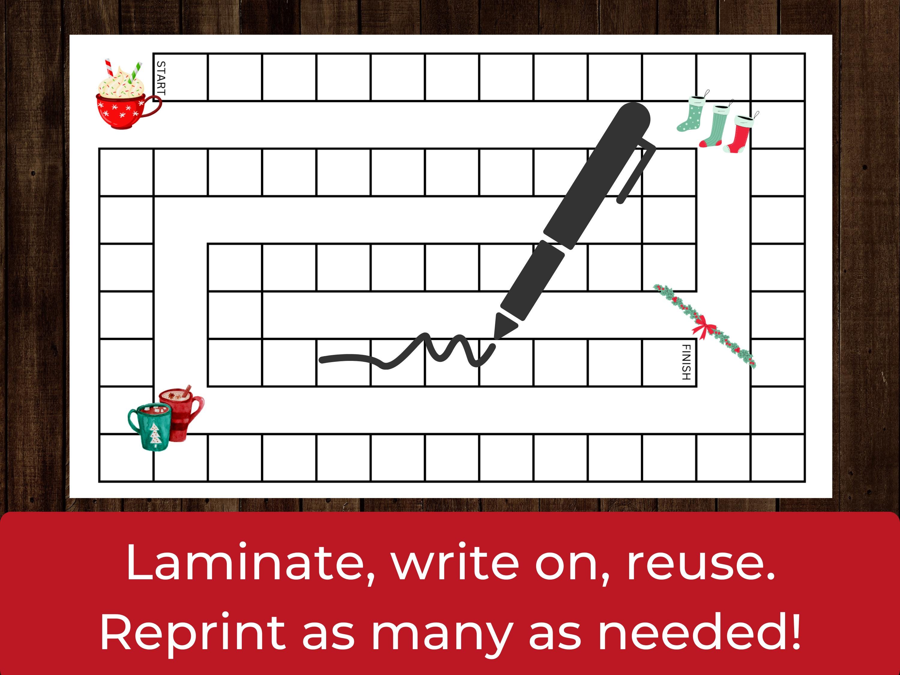 Christmas Themed Blank Game Boards Holiday Board Game Printable ...
