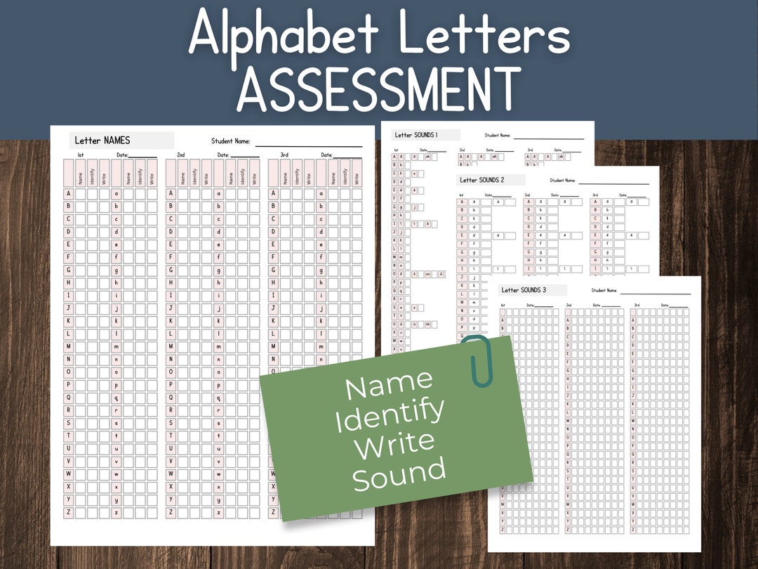 Alphabet Letters Assessment, Letter Naming, Letter Identification ...