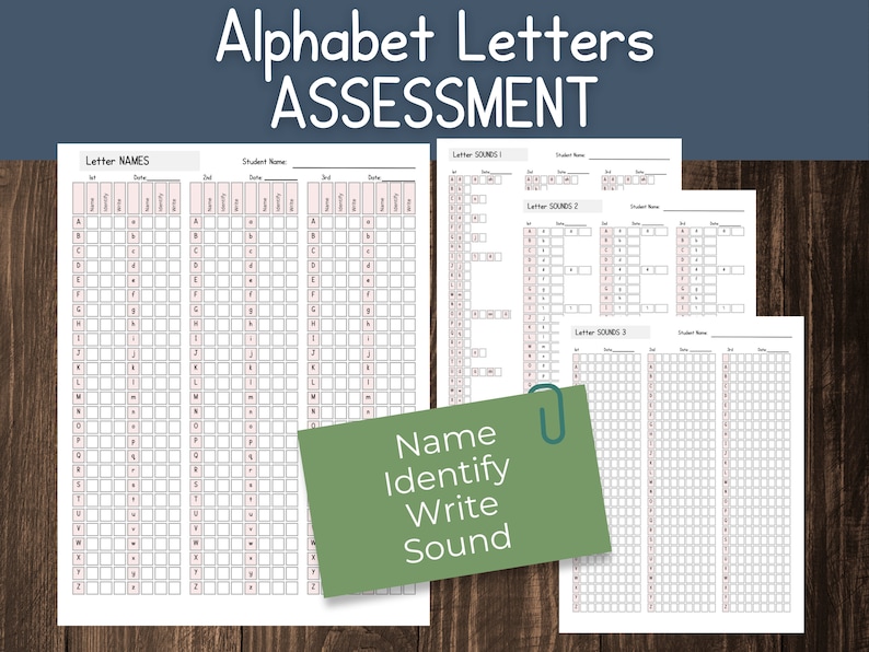 Alphabet Letters Assessment, Letter Naming, Letter Identification ...