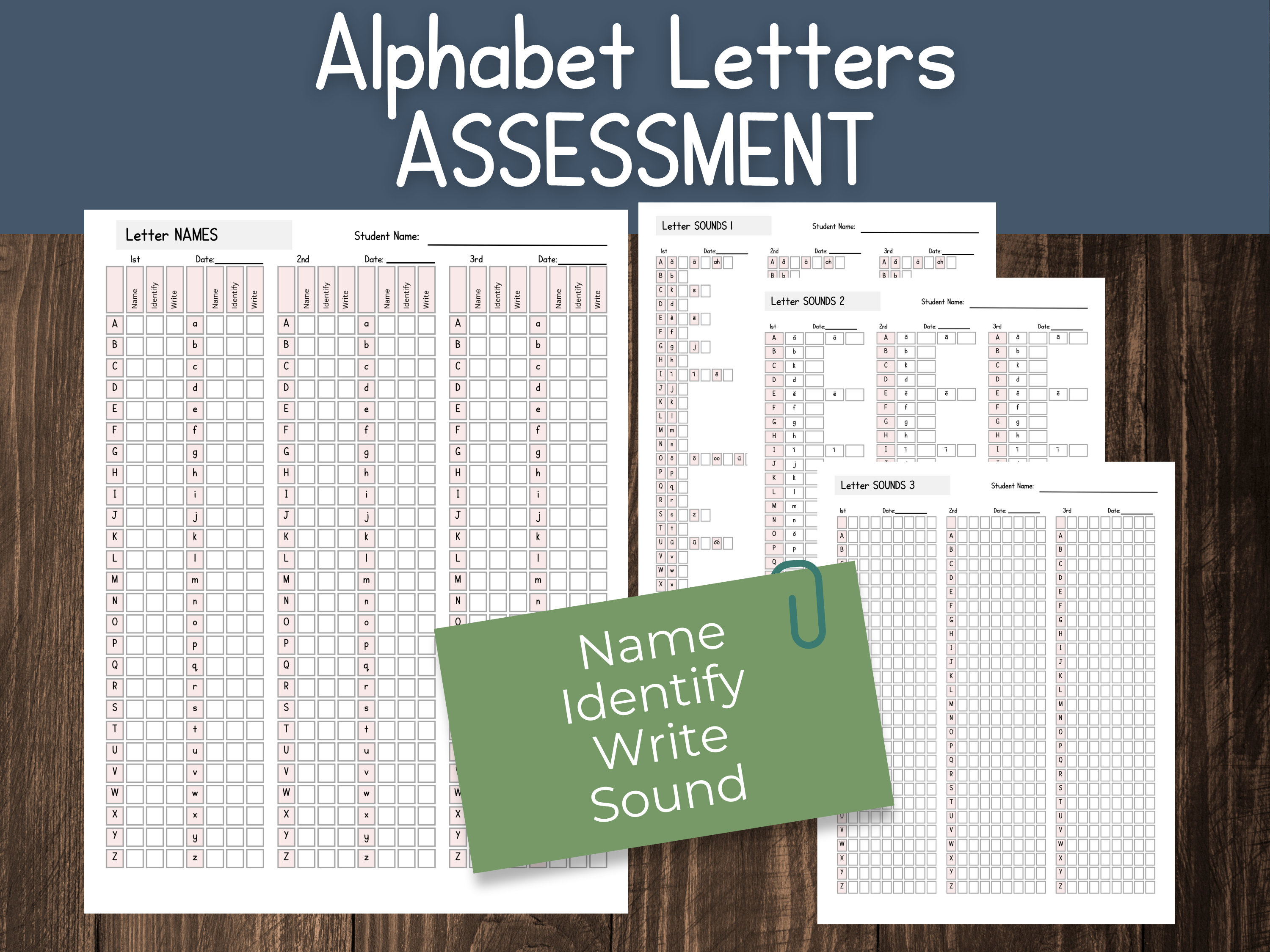 Alphabet Letters Assessment, Letter Naming, Letter Identification ...