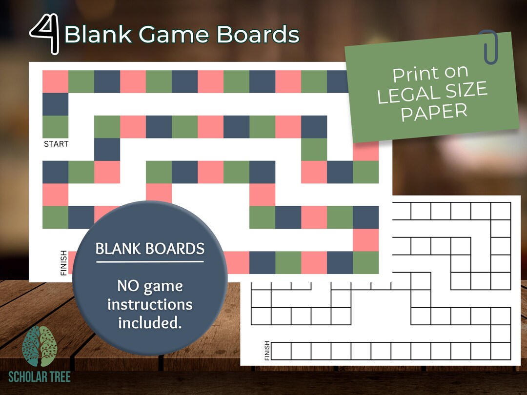 Blank Game Boards Board Game Printable PDF Documents School - Etsy