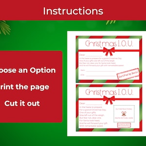 Late Gift Letter, Santa IOU, Arriving Late, IOU Slips, Christmas Iou ...