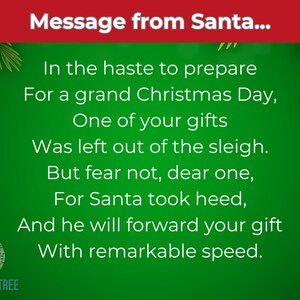 Late Gift Letter, Santa IOU, Arriving Late, IOU Slips, Christmas Iou ...