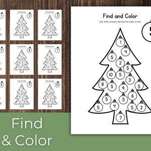Christmas Ornament Math Worksheets | Counting & Number Writing Practice ...