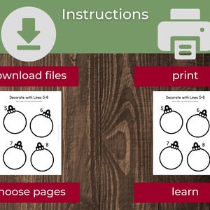 Christmas Ornament Math Worksheets | Counting & Number Writing Practice ...