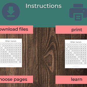 100's Chart Printable Pack: Math Worksheets for Skip Counting (PDF ...
