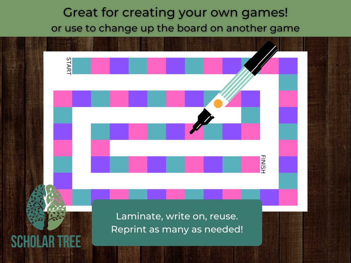 Blank Game Boards, Board Game Printable, PDF Documents, School Games ...