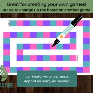 Blank Game Boards, Board Game Printable, PDF Documents, School Games ...