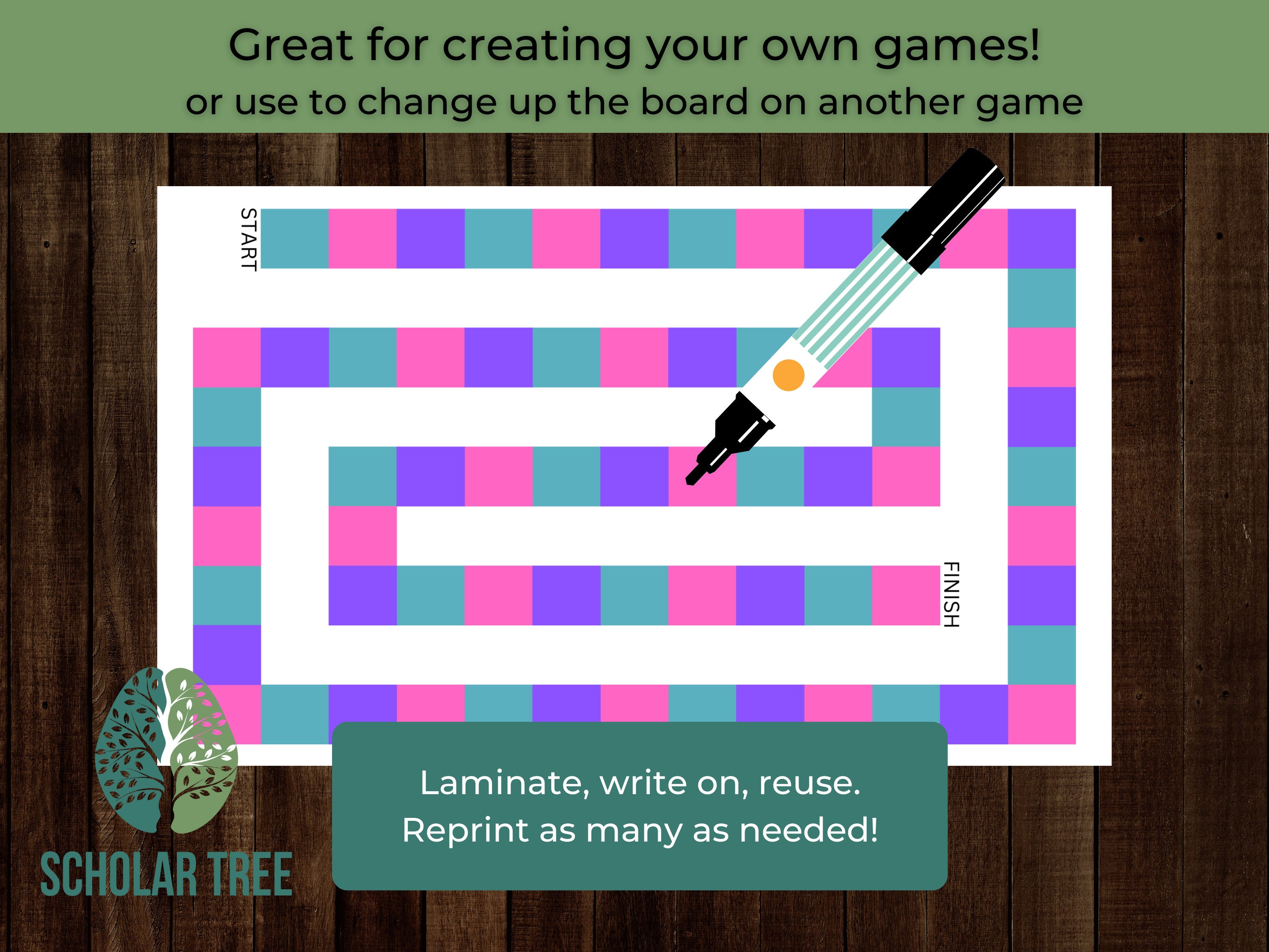 Blank Game Boards, Board Game Printable, PDF Documents, School Games ...