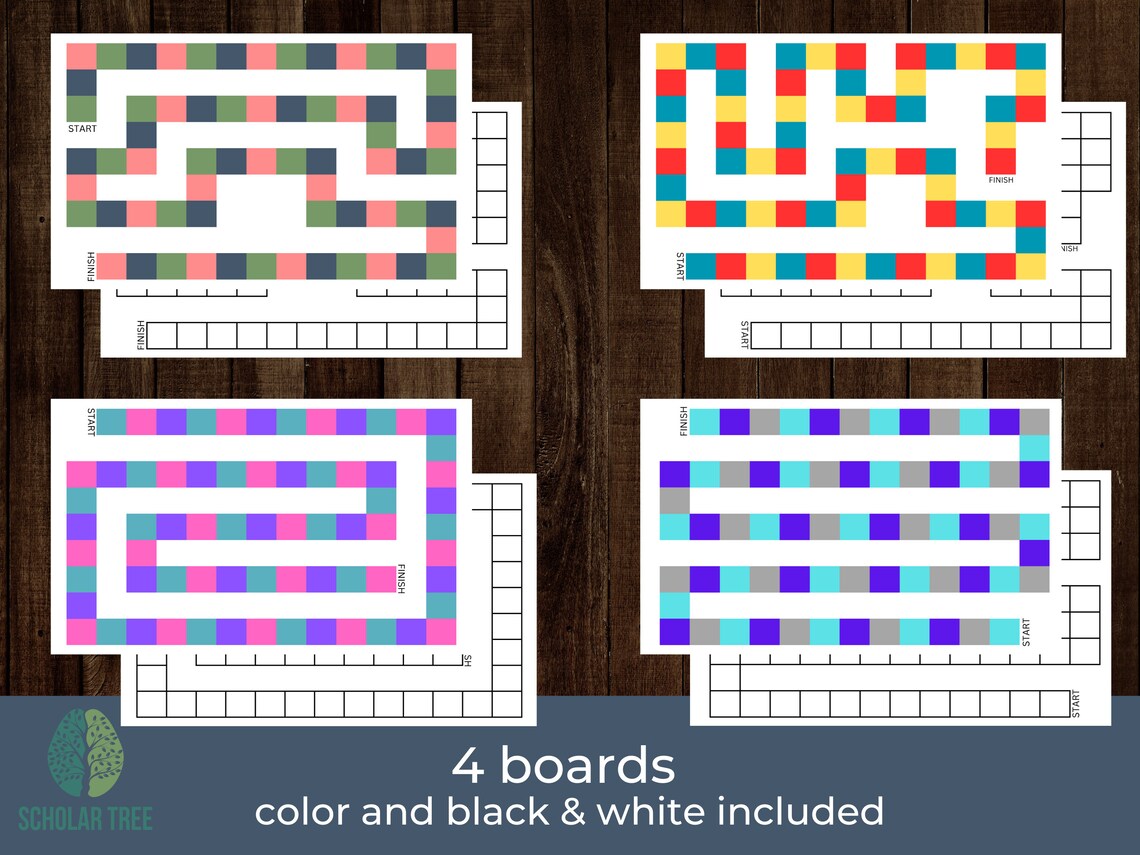 Blank Game Boards, Board Game Printable, PDF Documents, School Games ...