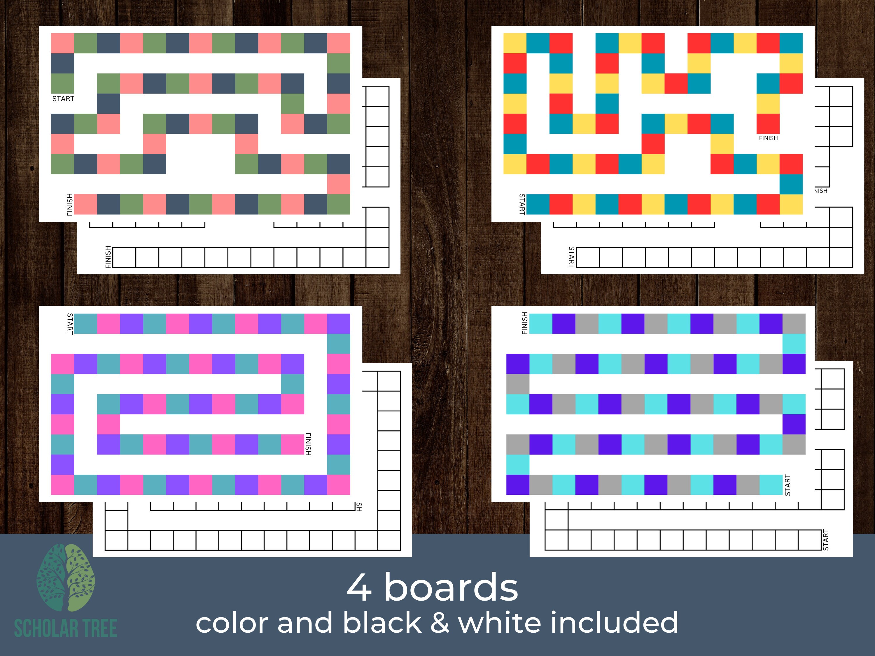 Blank Game Boards, Board Game Printable, PDF Documents, School Games ...