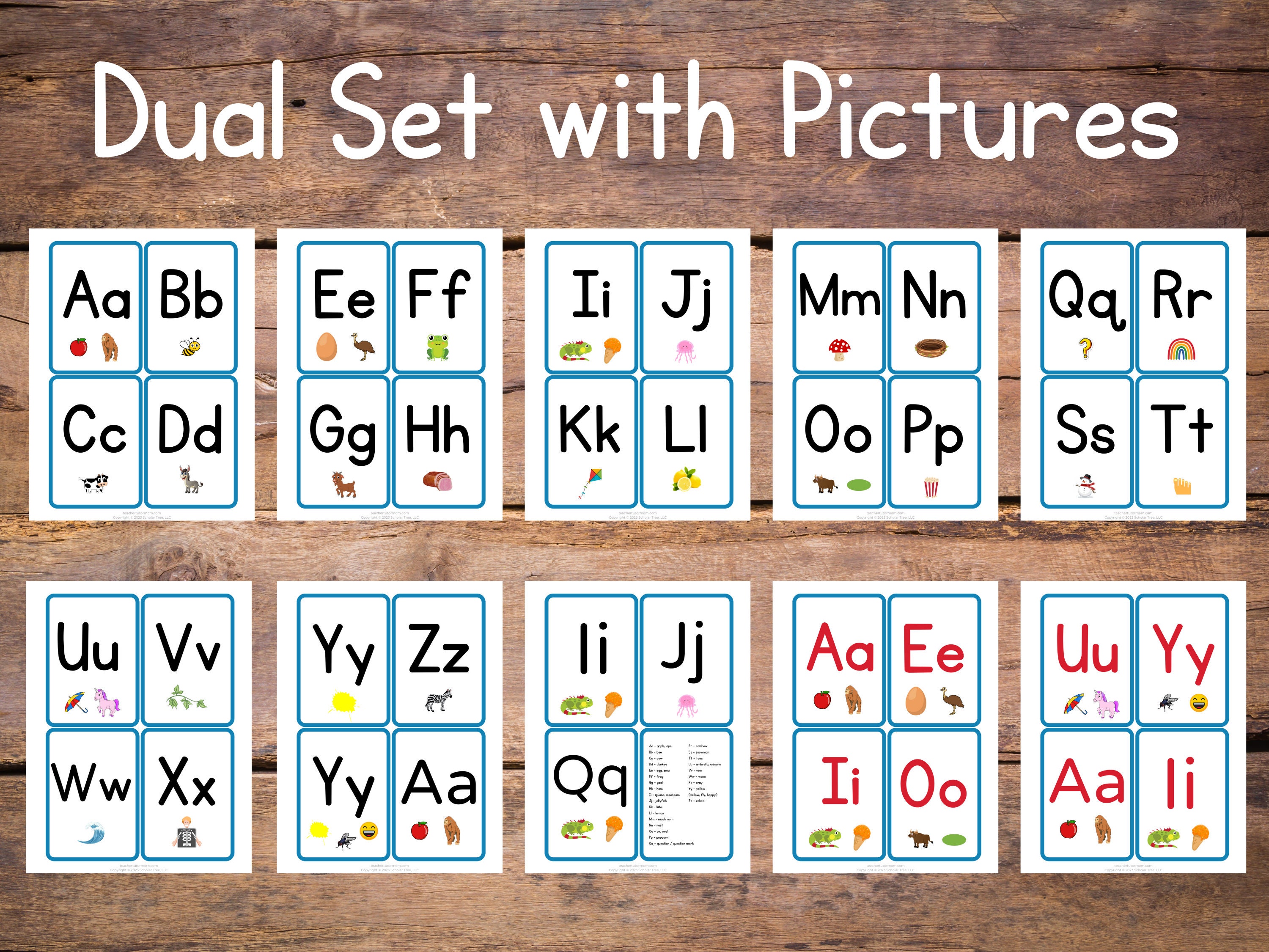 Printable Alphabet Flashcards, Alphabet Bundle, Preschool Alphabet ...