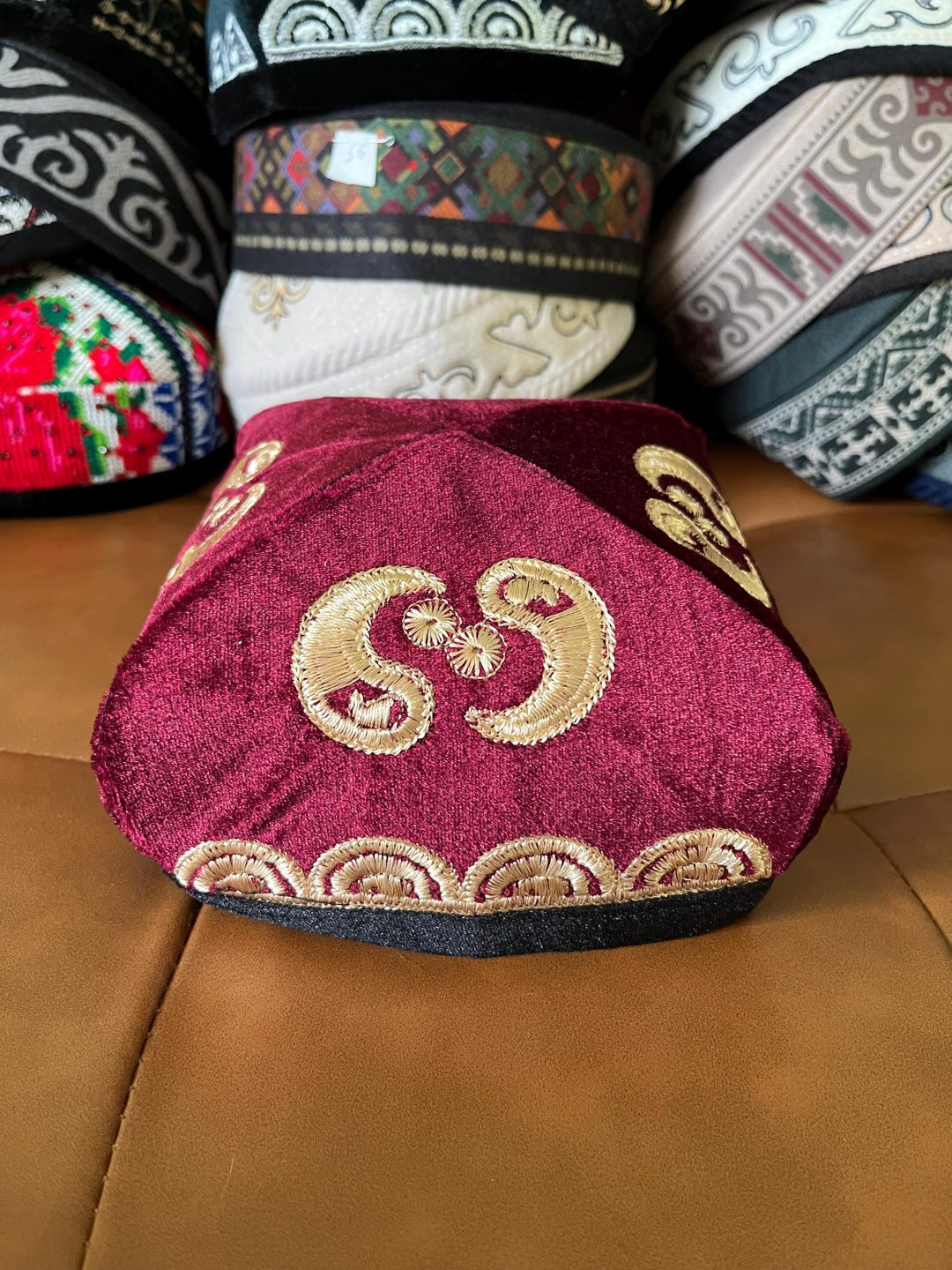 Rare East Turkistan Uyghur Doppi Doppa M-L Roughly 57 CM Ancient Turkic ...