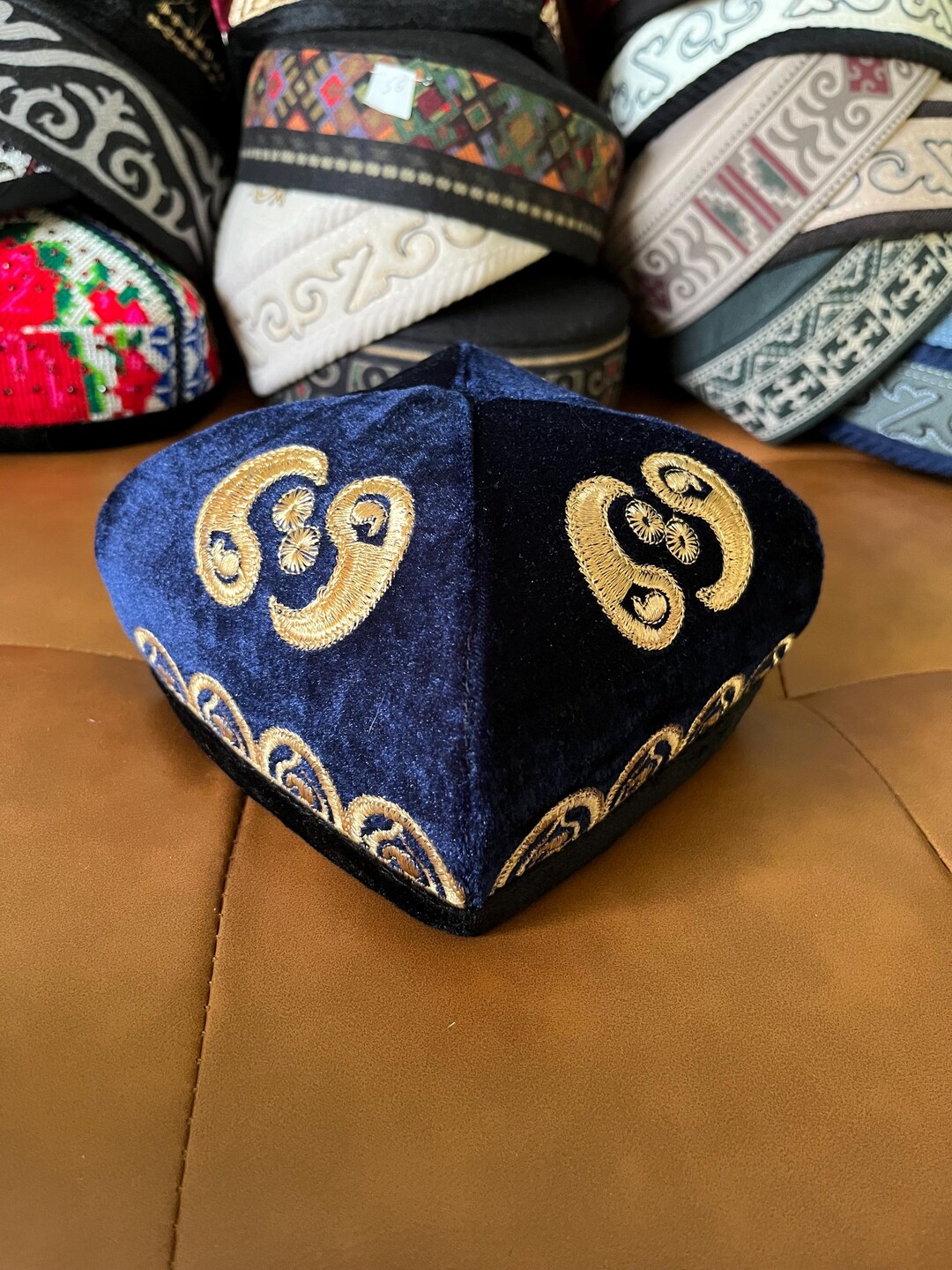 Rare East Turkistan Uyghur Doppi Doppa M-L Roughly 57 CM Ancient Turkic ...