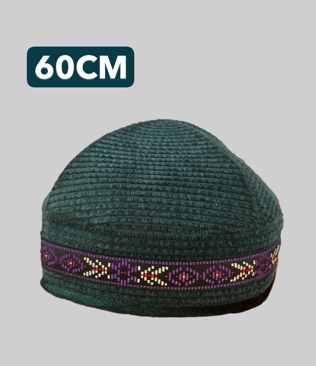 Uzbek Syr Darya Emerald Green Corduroy Traditional Hat Skullcap Doppa ...
