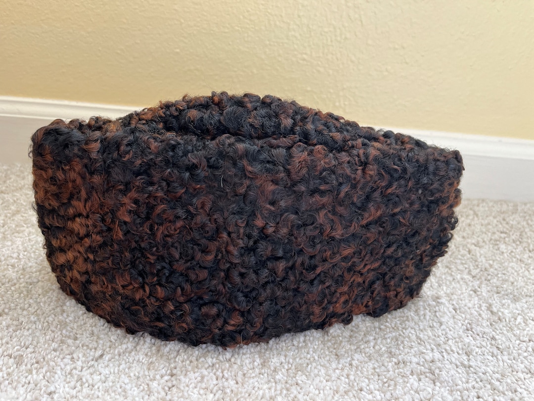 57 CM Multicolor Brown Karakul Hat Turkish Mughal South Asian Afghan ...