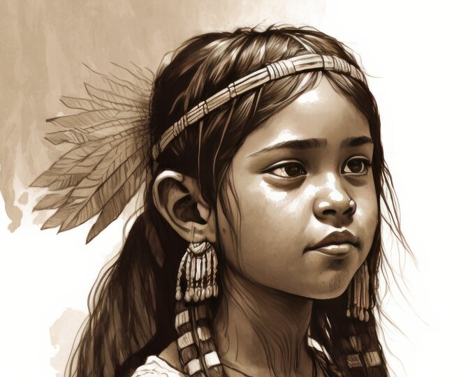 Aztec Girl Digital Print - Etsy