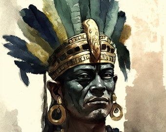 Strong Aztec Man No.5 //premium Digital Product Ai Clip Art Wall Paper ...