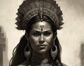 Strong Aztec Man No.5 //premium Digital Product Ai Clip Art Wall Paper ...