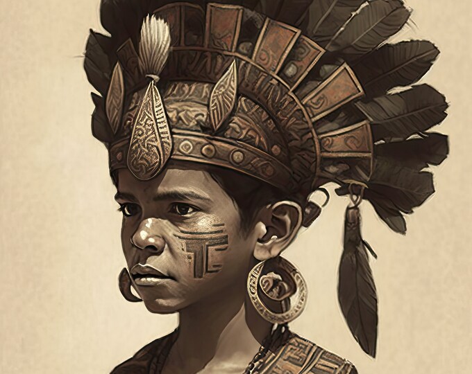 Aztec Boy Digital Print - Etsy