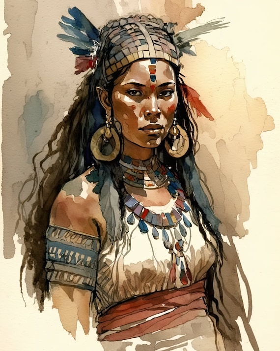 Aztec Woman Paintings