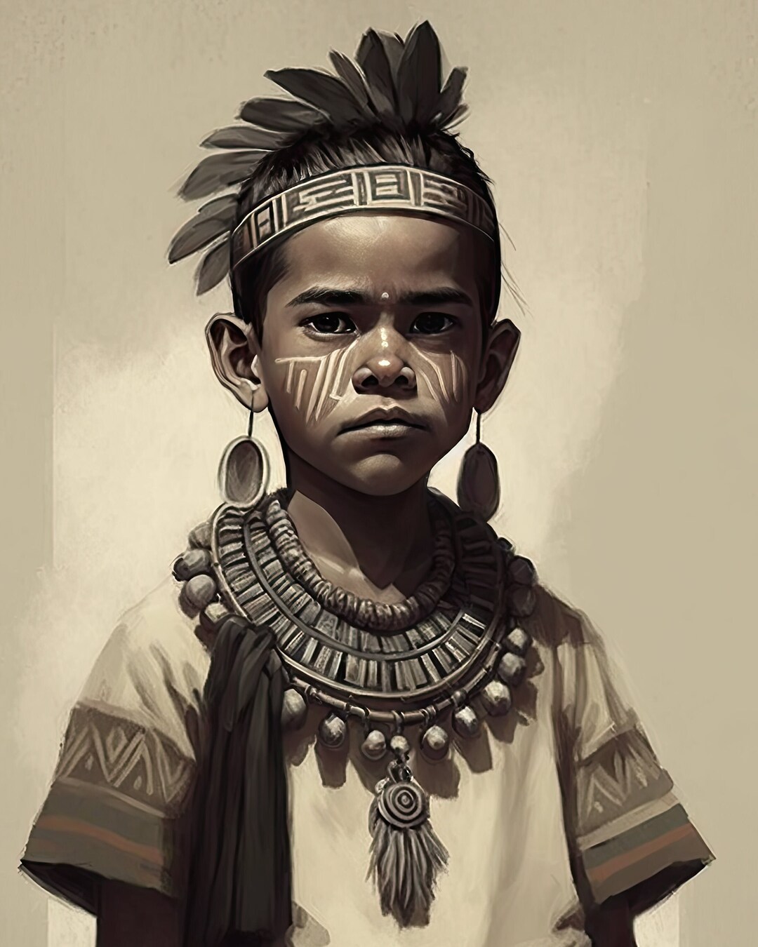 Aztec Boy Digital Print - Etsy