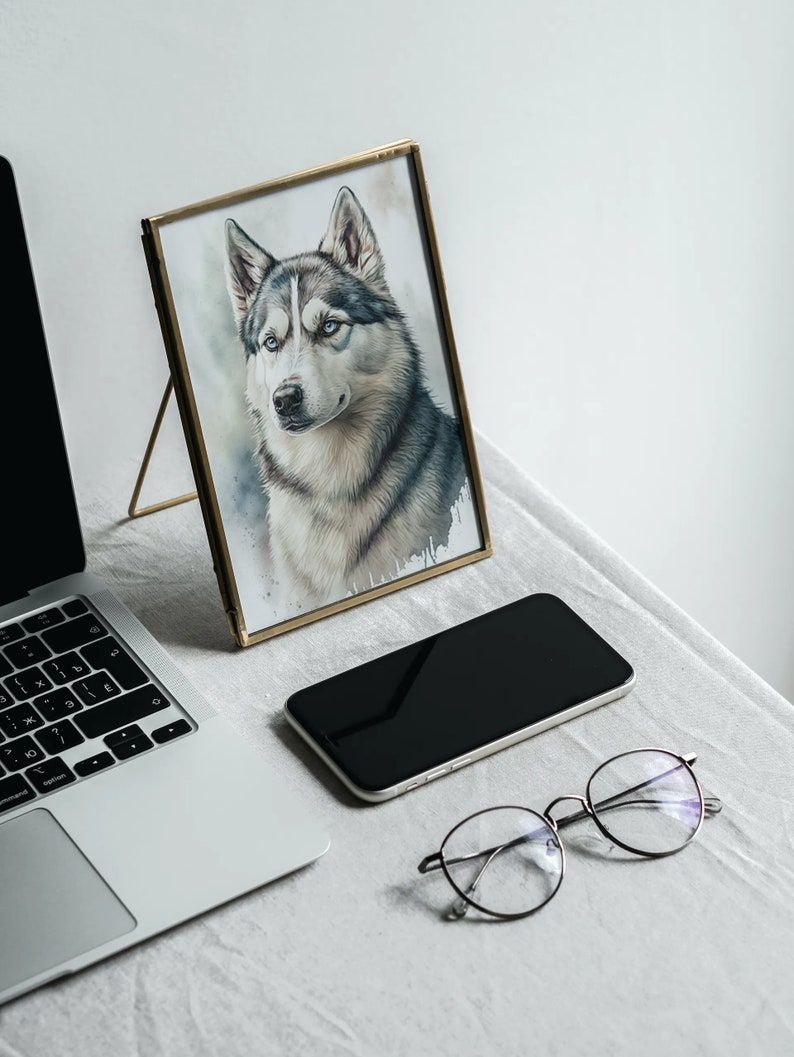 Siberian Husky Dog Digital Print - Etsy