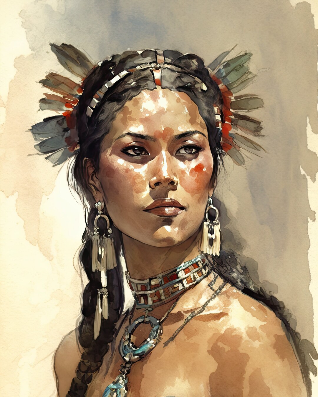 Aztec Woman Digital Print - Etsy