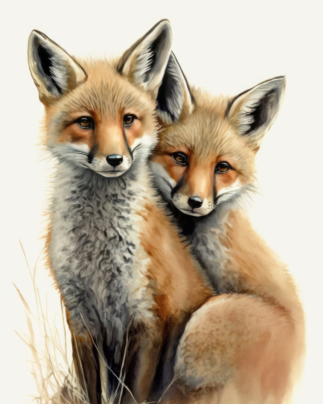 Fox Siblings Digital Print - Etsy