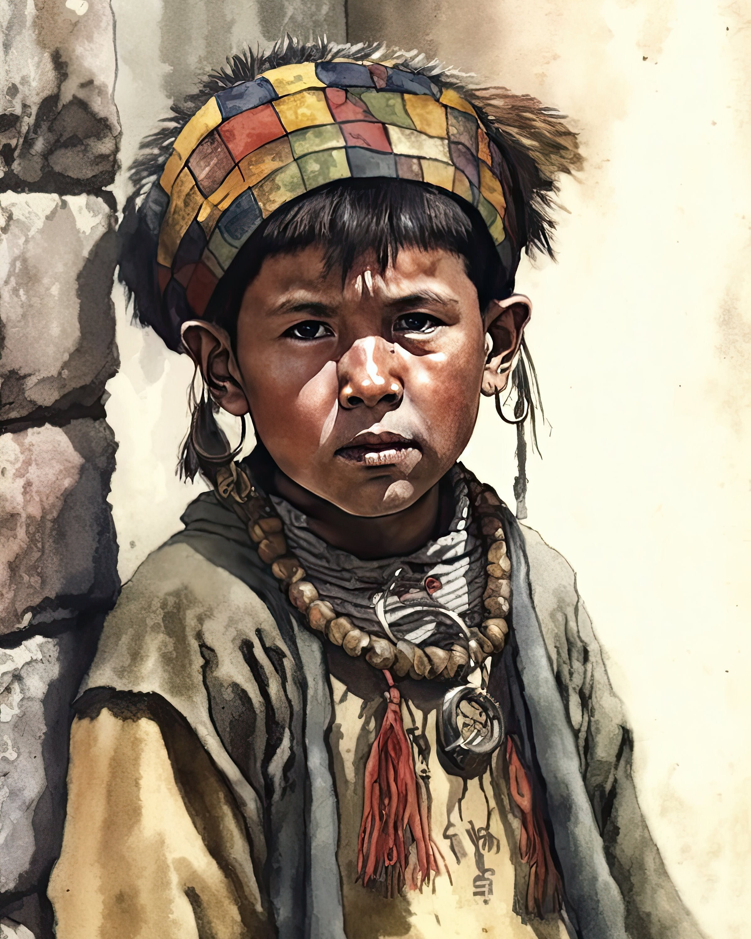 Incan Boy Digital Print - Etsy