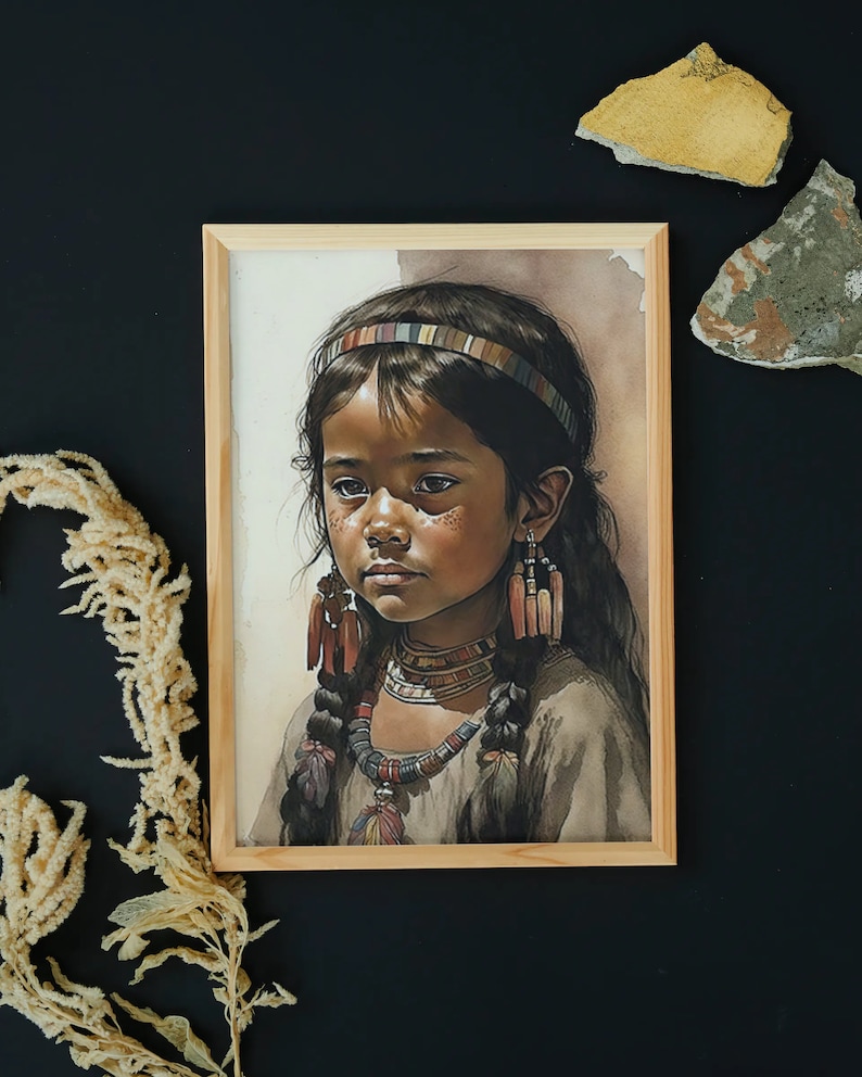 Aztec Girl Digital Print - Etsy