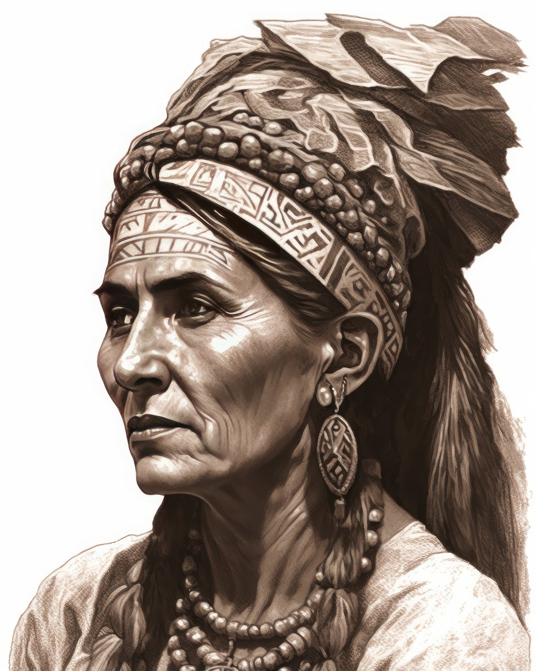 Aztec Elder Digital Print - Etsy