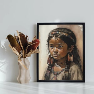 Aztec Girl Digital Print - Etsy