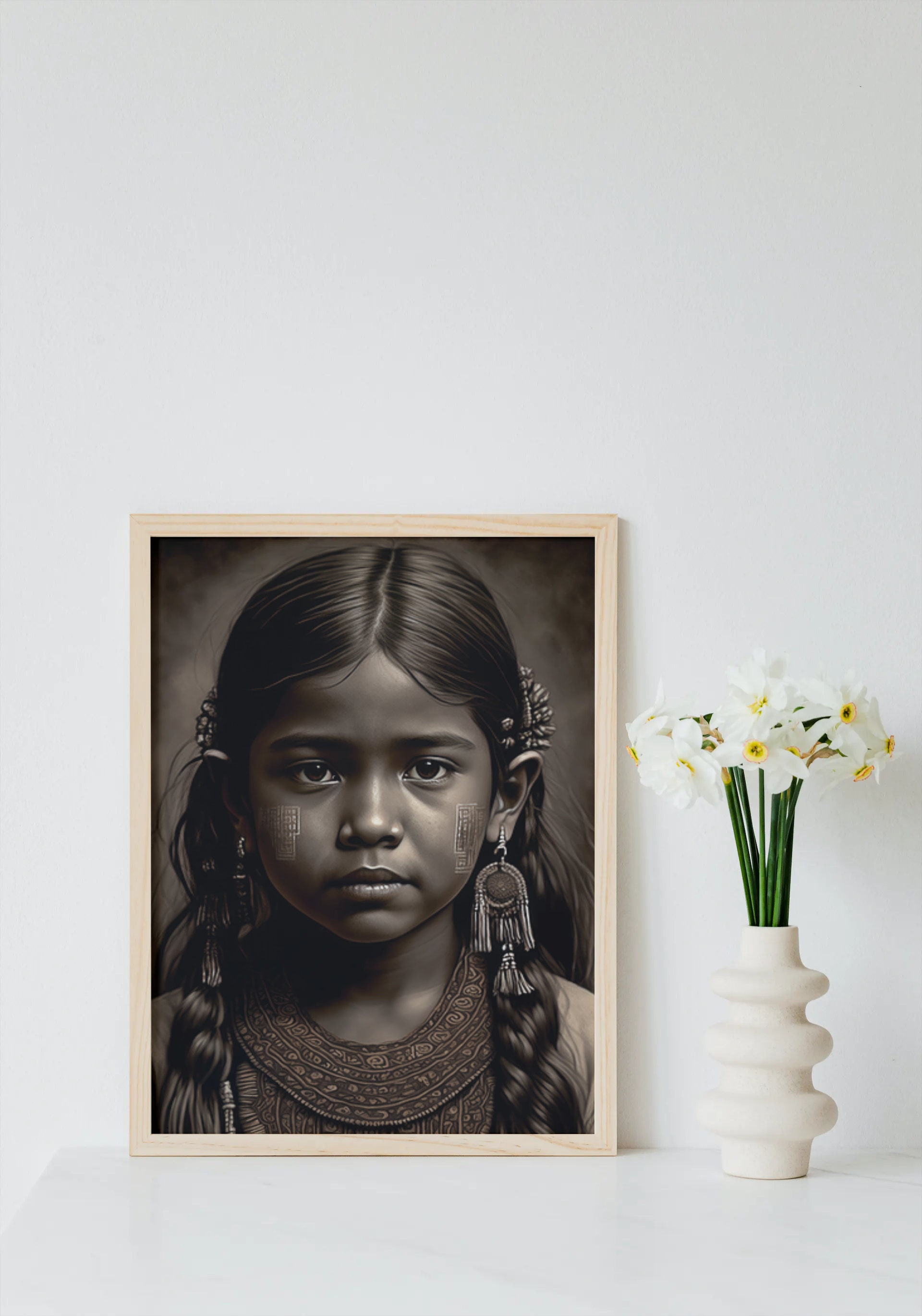 Aztec Girl Digital Print Etsy