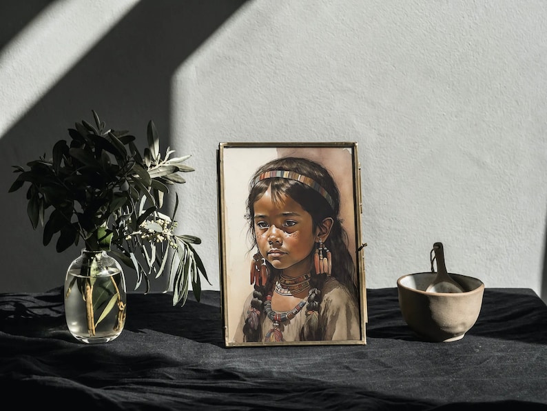 Aztec Girl Digital Print - Etsy