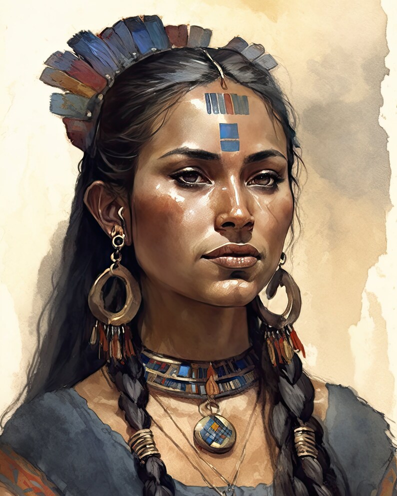 Aztec Woman Digital Print - Etsy