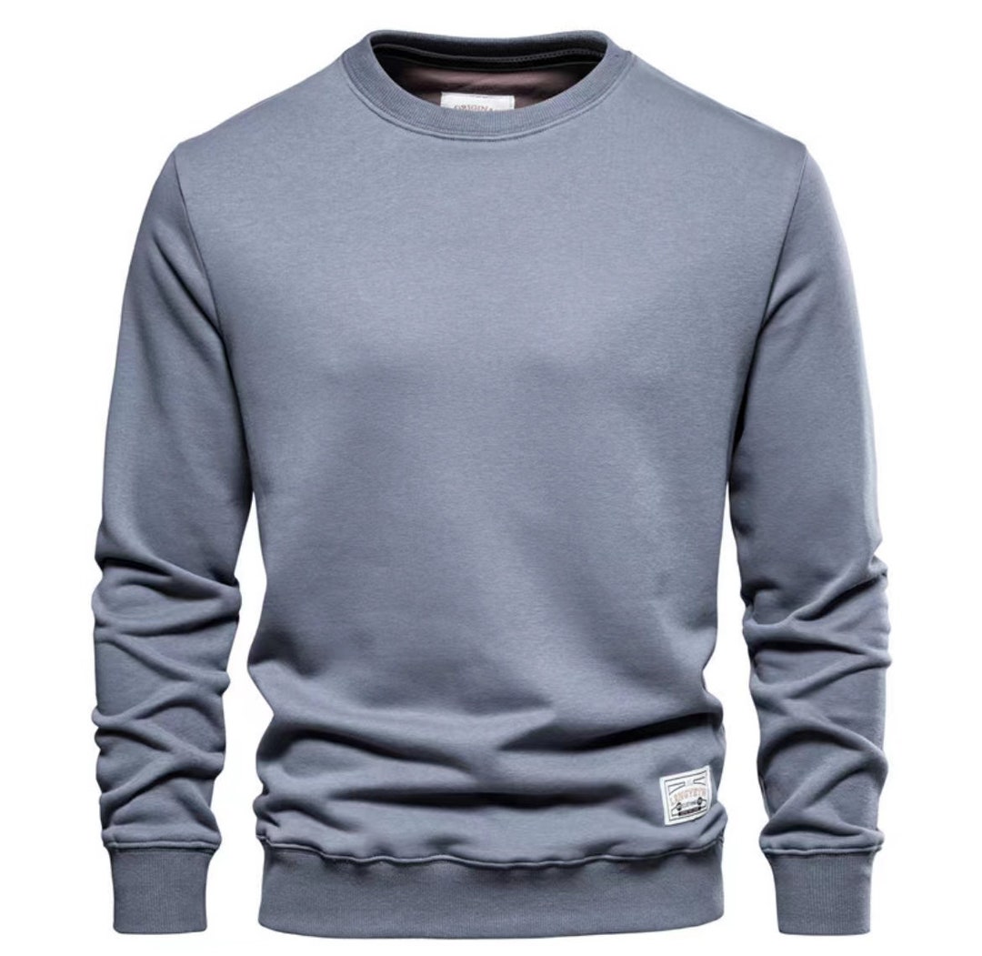 Spring Long Sleeve Solid Color Hoodie Street Fashion Men's Loose Solid ...