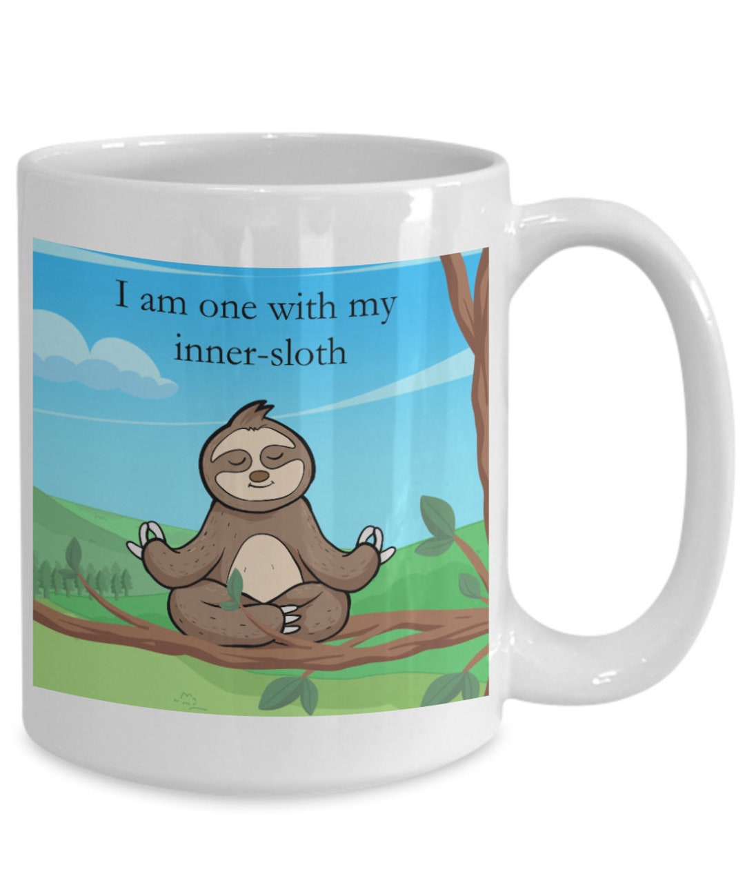 I Am One With My Inner-sloth Mug Meditating Tree Sloth Mug 3 Toed Sloth ...