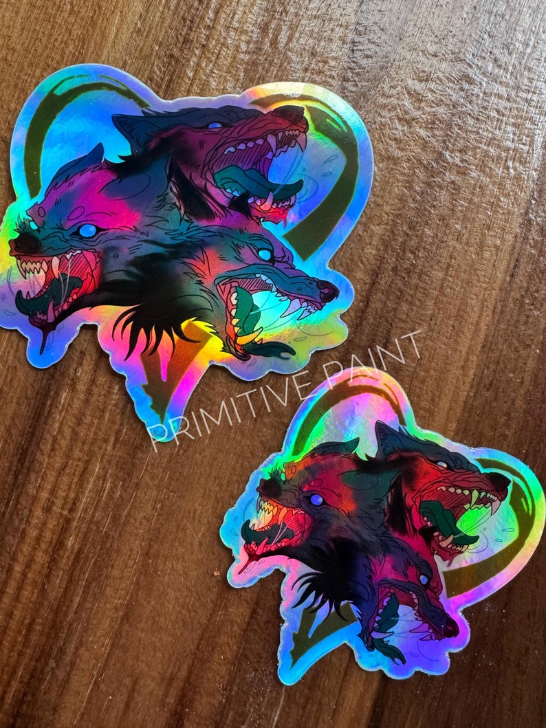 Holographic Vinyl Sticker: Cerberus - Etsy