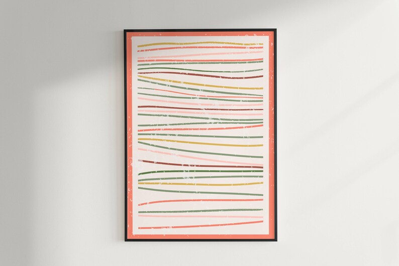 Colorful Abstract Line Art Printable Vibrant Digital Wall Art - Etsy