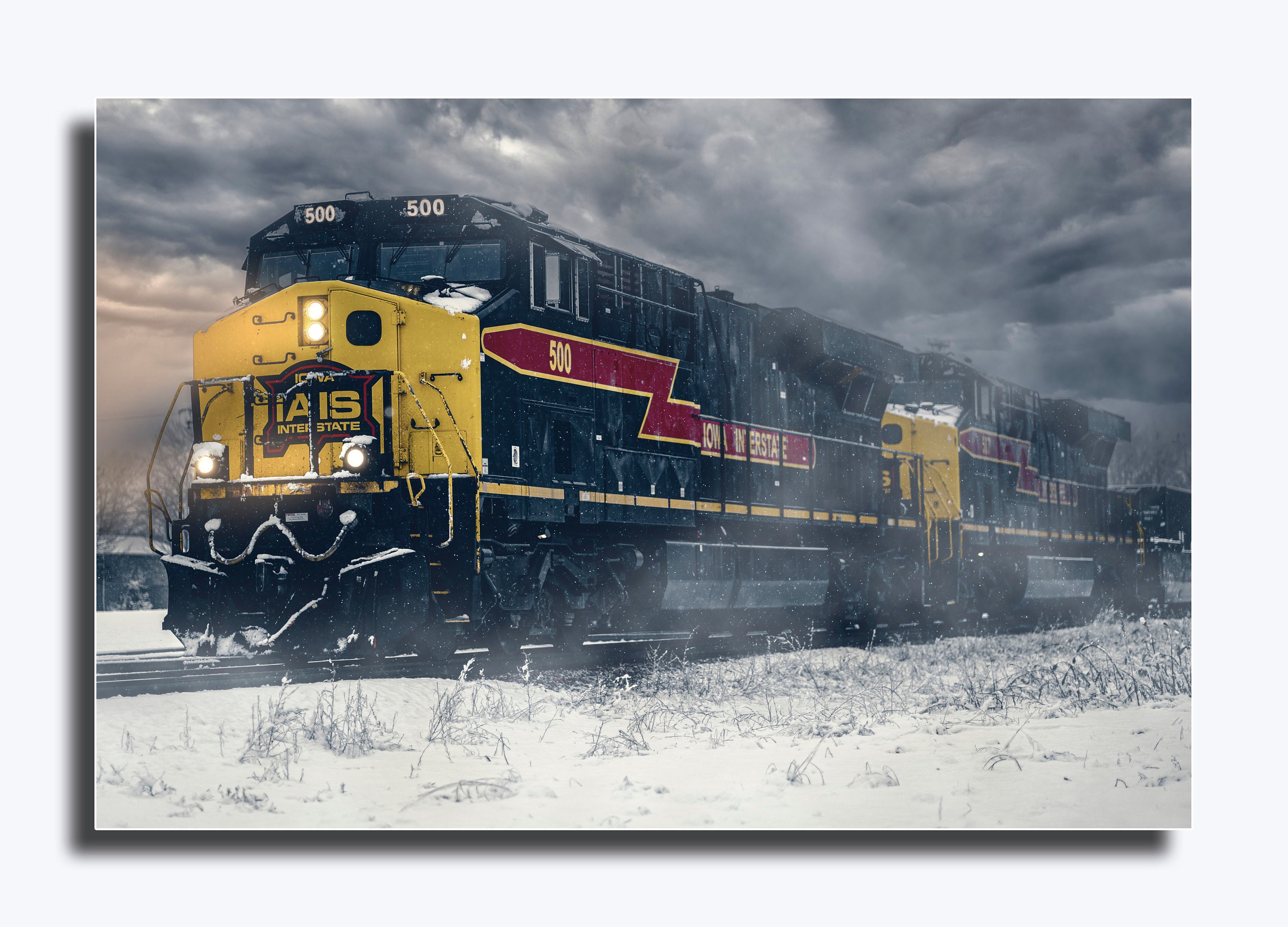 Winter Train Photo Digital Download | Iowa Interstate Train Photography ...