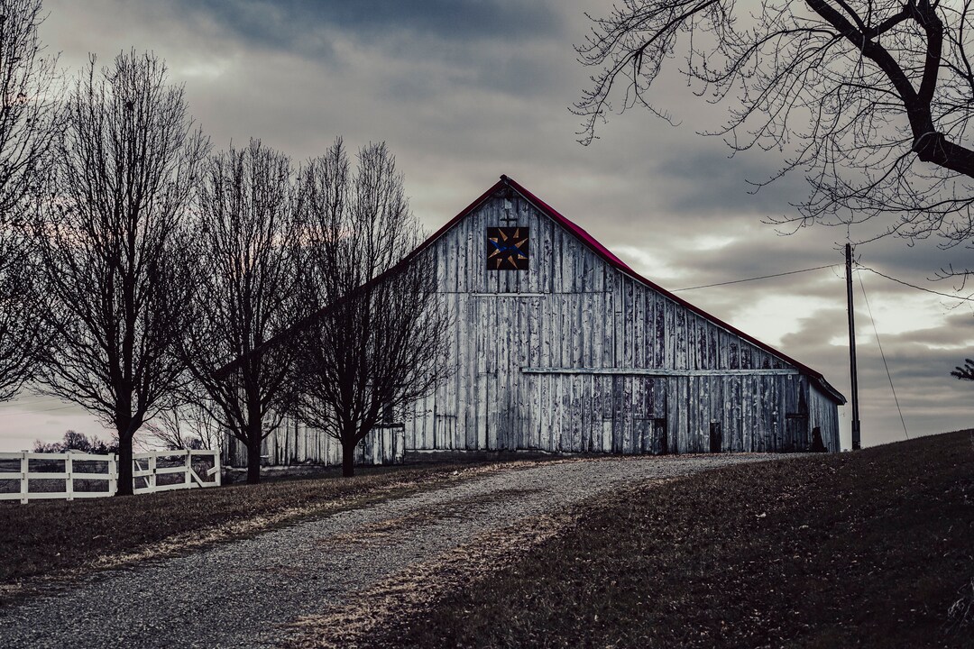 Rustic White Barn in Winter Digital Photo Download | Digital Farmland ...