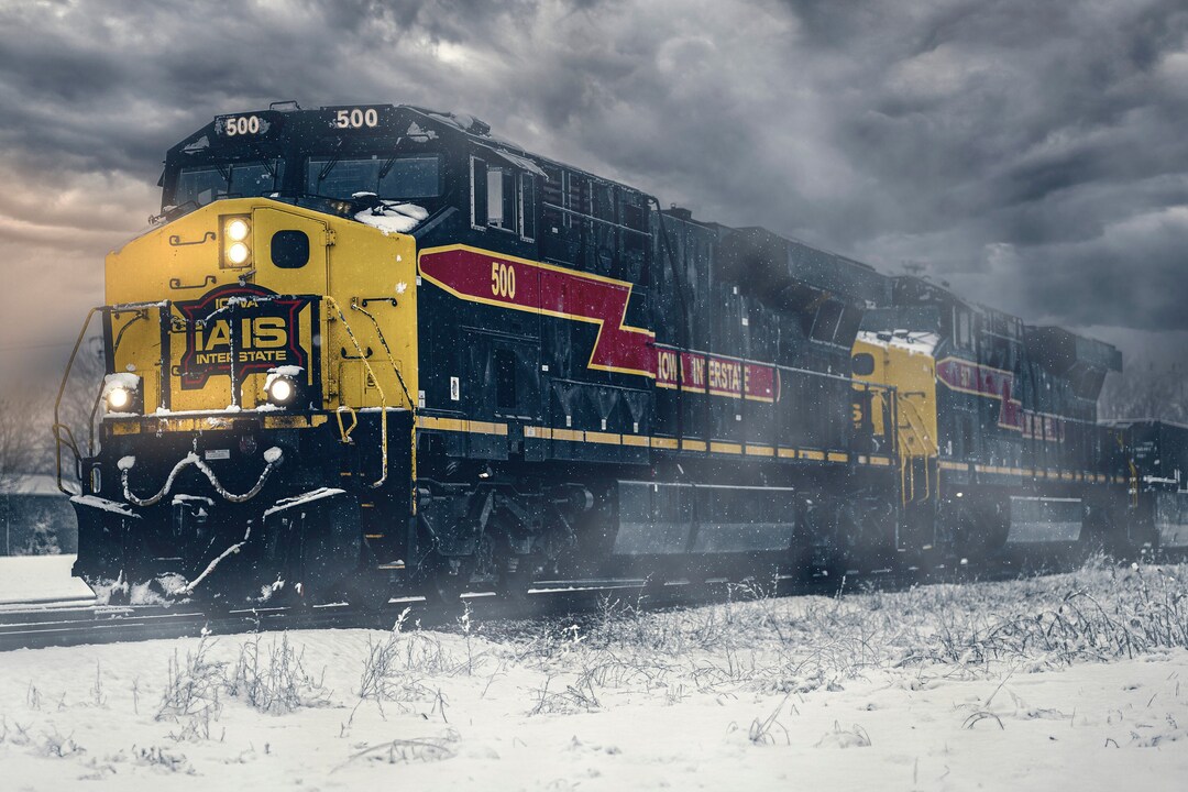 Winter Train Photo Digital Download | Iowa Interstate Train Photography ...