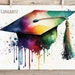 Rainbow Graduation Congratulations Card / Graduation Cap / Watercolor ...